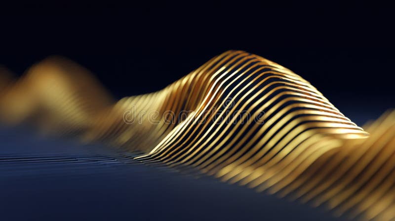 Abstract Golden Waves: a Captivating Study in Light, Texture, and Form ...