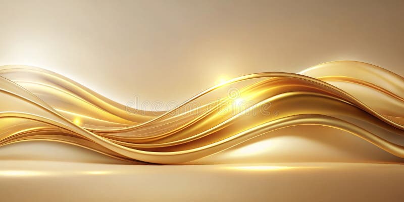 Abstract Golden Waves Elegant, Luxurious, and Smooth Curves. Generative ...