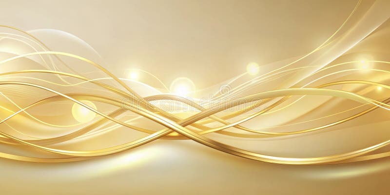 Abstract Golden Waves Elegant, Luxurious, and Smooth Curves with Subtle ...