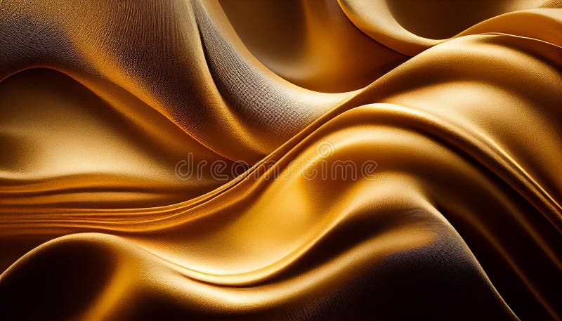 Abstract Golden Waves Flow on Smooth Backdrop Texture Generated by AI ...