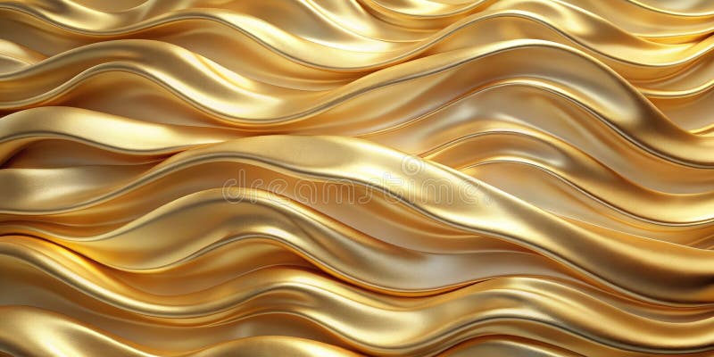 Abstract Golden Waves Luxurious Smooth Undulating Surface Texture ...