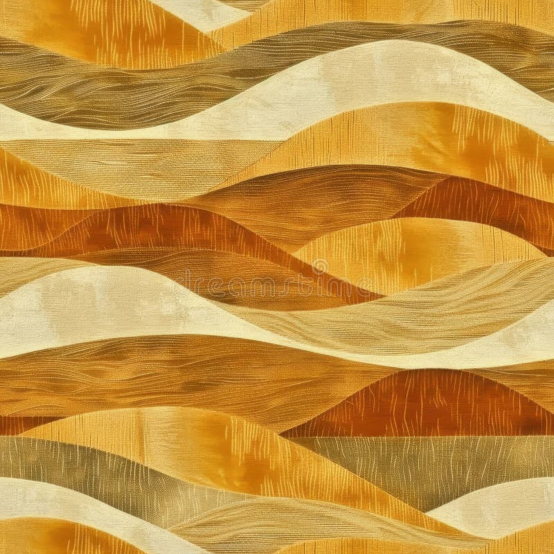 Abstract Golden Waves Pattern on Textured Background Stock Image ...