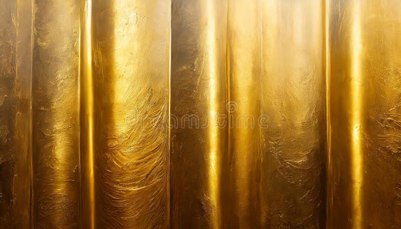 Abstract Golden Waves with Smooth, Reflective Textures that Capture ...
