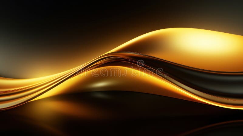Abstract Golden Wavy Background. 3d Rendering, 3d Illustration Stock ...