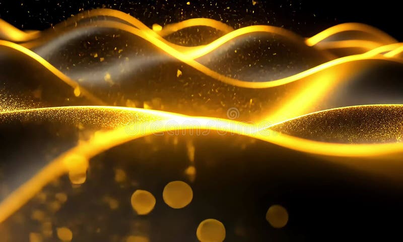 Abstract golden wavy lines stock footage. Video of technology - 366229934
