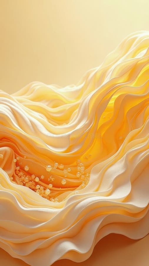 Abstract Golden Yellow Fabric Waves with Sparkling Details in Soft ...