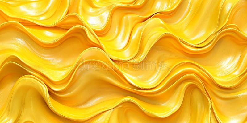Abstract Golden Yellow Swirling Waves Liquid Texture Background Shiny ...