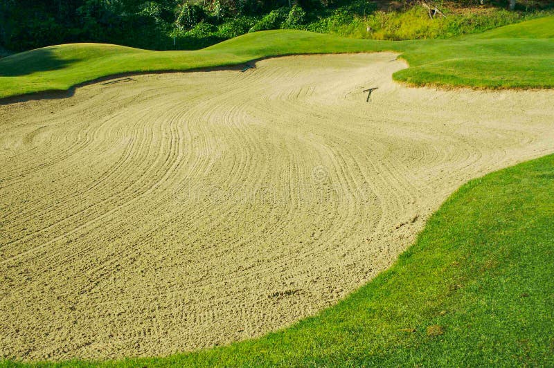Abstract of Golf Course and Sand Bunker Stock Image - Image of lush ...