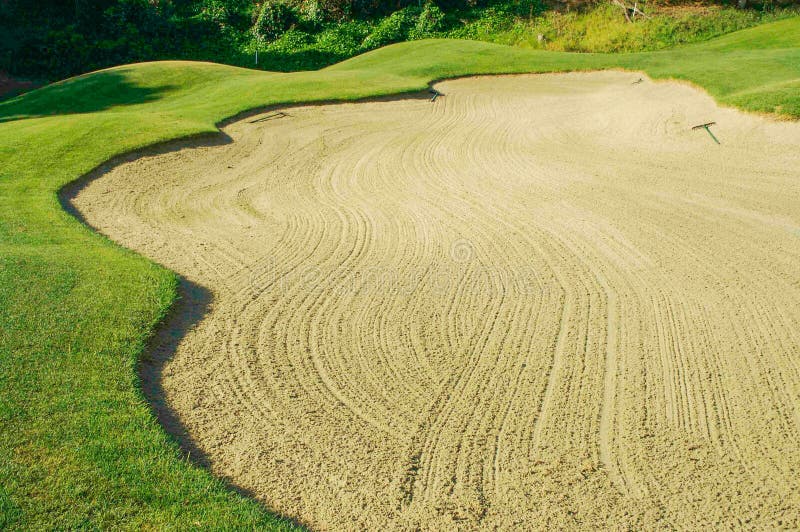 Abstract of Golf Course and Sand Bunker Stock Image - Image of hole ...