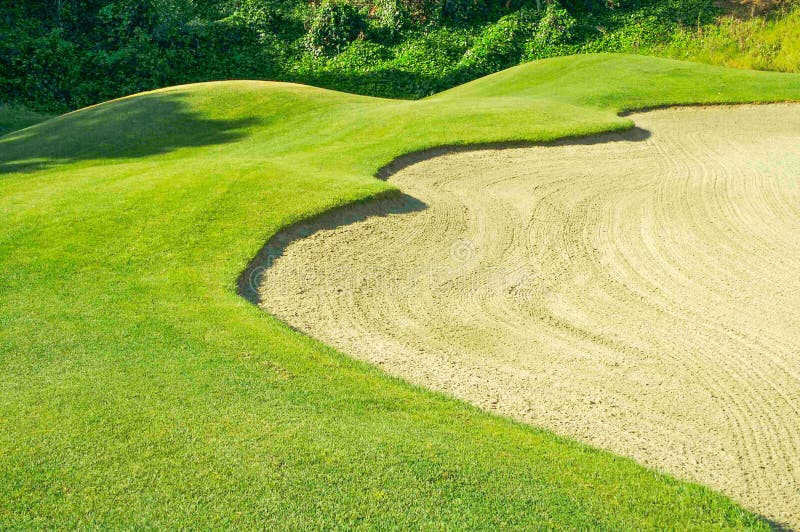 Abstract of Golf Course and Sand Bunker Stock Image - Image of ...