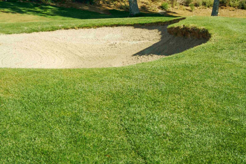 Abstract of Golf Course and Sand Bunker Stock Image - Image of foliage ...