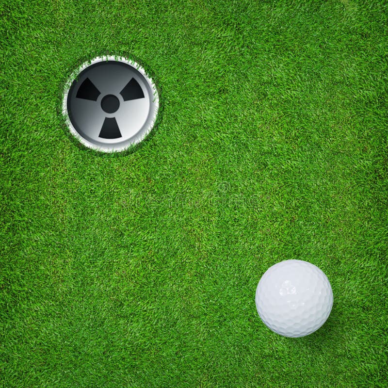 Abstract Golf Sport Background Of Golf Ball And Golf Hole On Green