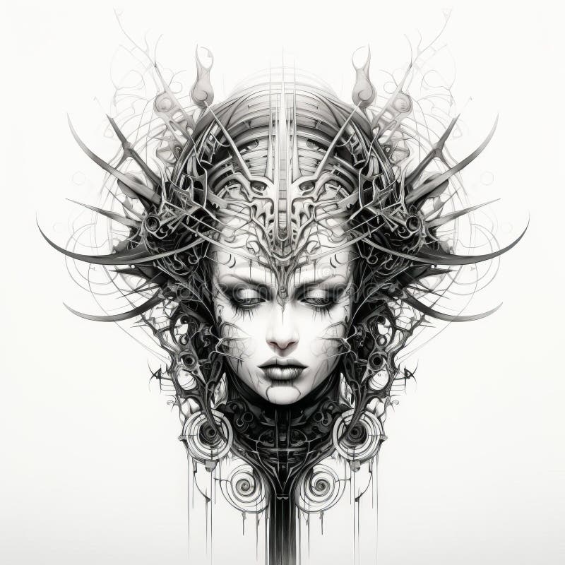 Abstract Gothic Art with Random Pencil Doodle Lines Texture Stock ...