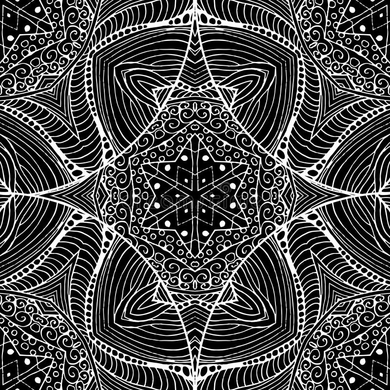 Abstract Gothic Black Lacy Seamless Pattern. Vintage Mono Color Black ...