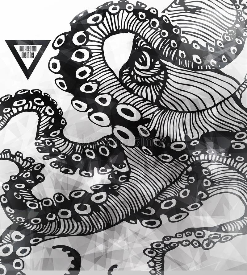 Abstract Octopus Drawing