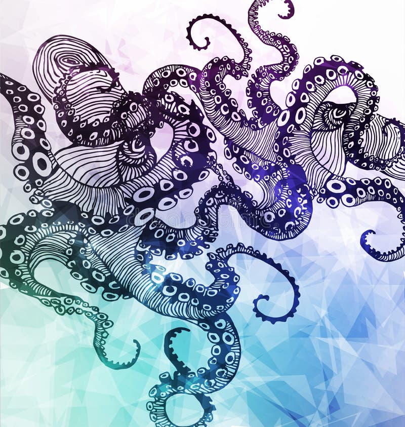 Abstract Octopus Drawing