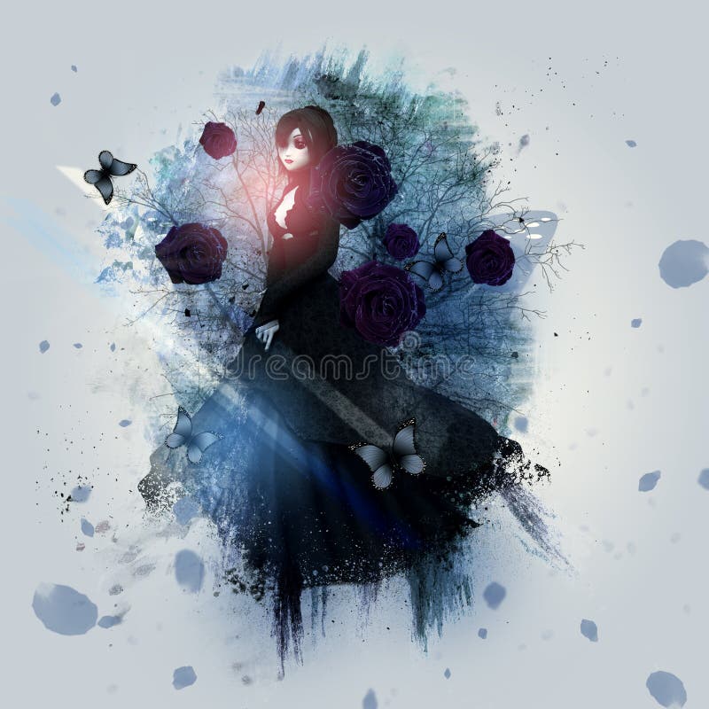 Abstract Gothic Woman Background Stock Illustration - Illustration of ...