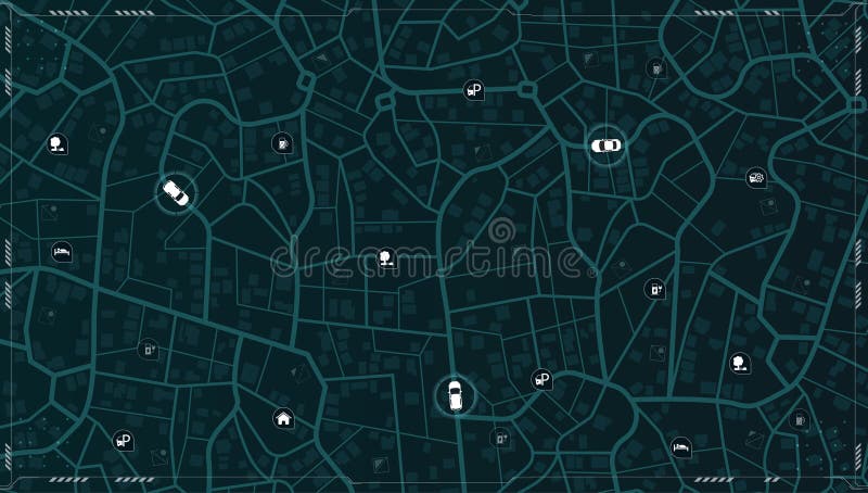 Abstract GPS Navigation, Smart Car Location and Map Pointer. City Map ...