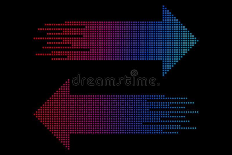 Abstract Gradient Arrows with Halftone Effect. Vector Illustration ...
