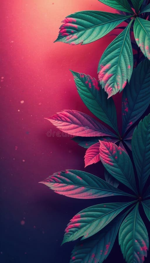 Abstract Gradient Backdrop, Exotic Leaf Overlay , Sunshine, Nature ...