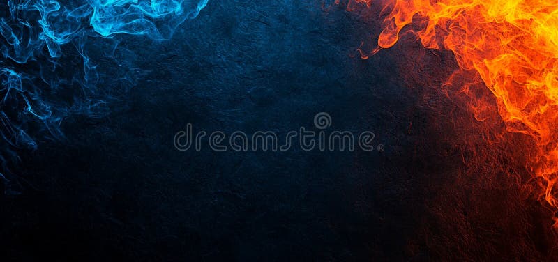 Abstract Gradient Background with Blue and Orange Flames Creating ...