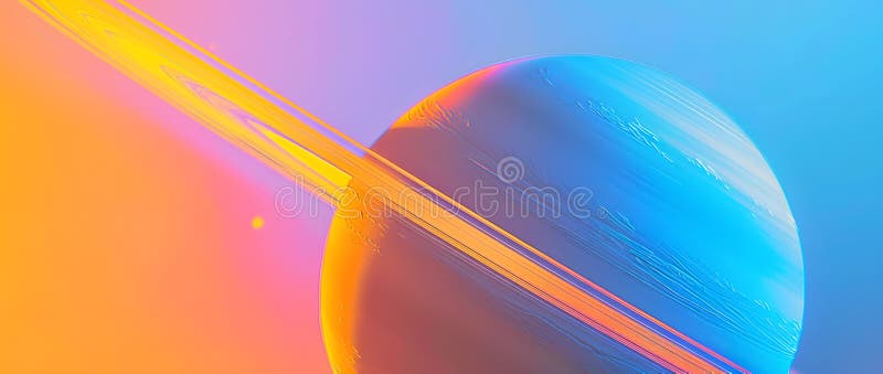 Abstract Saturn Gradient Background with Blue, Orange and Yellow Stock ...