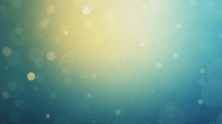 Abstract Gradient Background with Bokeh Light Effect and Grain Texture in Blue and Yellow Colors ...