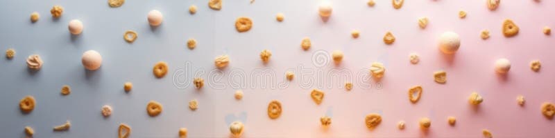 Abstract Gradient Background with 3d Spheres and Varied Pasta Shapes ...