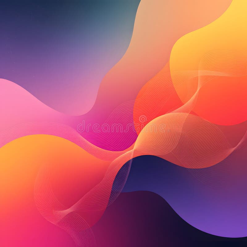 Abstract Gradient Background with Dynamic Waves and Light String ...