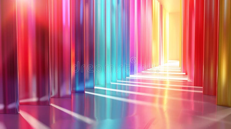 Abstract Gradient Background Featuring Iridescent Vertical Columns ...