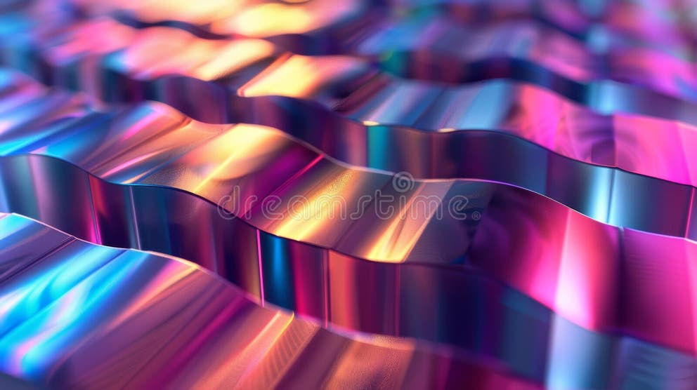Abstract Gradient Background Featuring Iridescent Wavy Patterns with ...