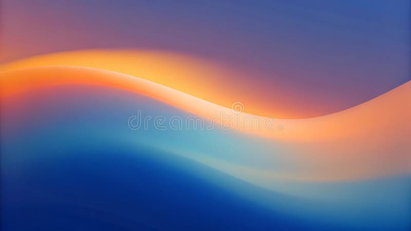 Abstract Gradient Background with Flowing Wave of Orange and Blue Color ...