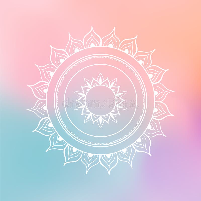 Abstract Gradient Background with Hand-drawn White Mandala, Square ...