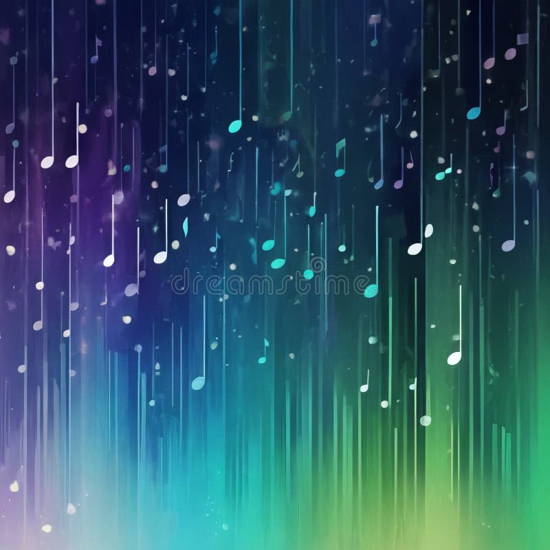 Abstract Gradient Background with Musical Notes Stock Illustration ...