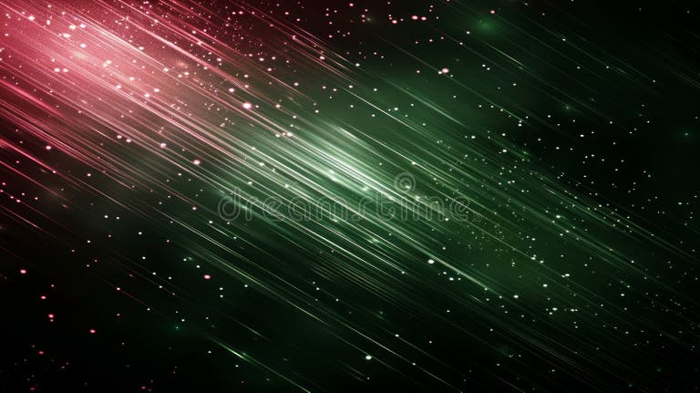 Abstract Gradient Background with Red and Green Light Streaks, Glitter ...