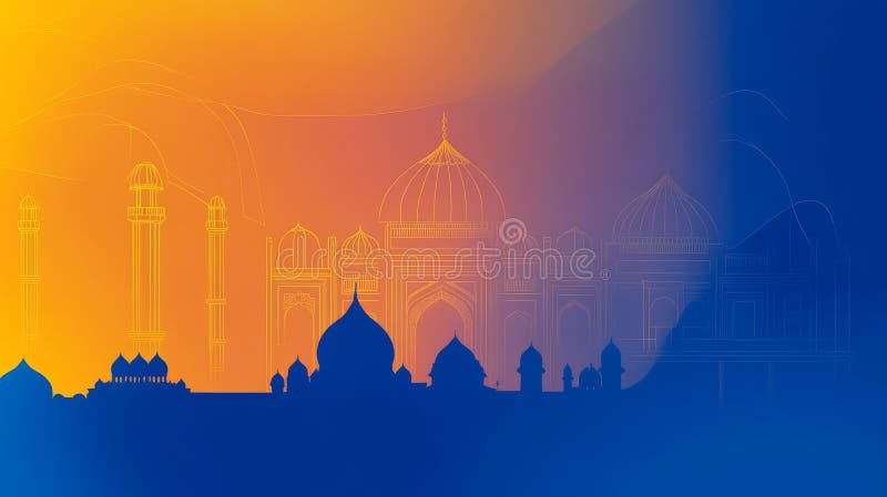 Abstract Gradient Background Transitioning from Blue To Saffron, with ...