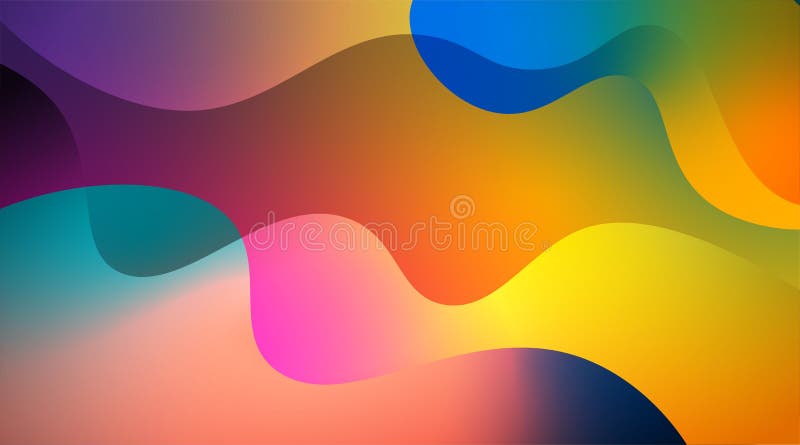 Abstract Gradient Background with Waves Shapes Stock Illustration ...