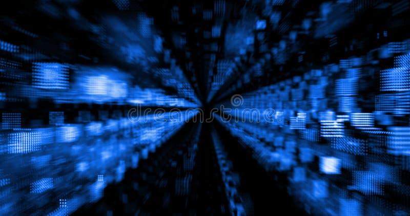 Abstract Gradient Blue Background with Bokeh and Particles Flowing with ...