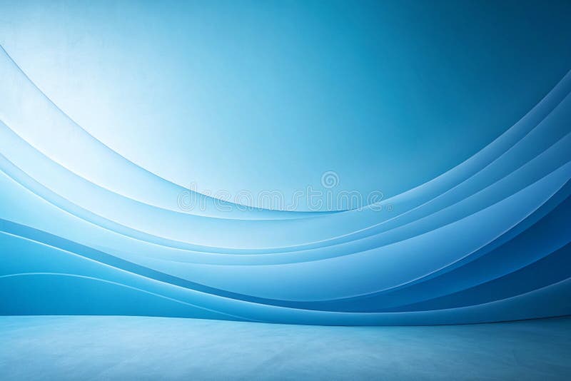 Blue Gradient Abstract Background with Soft Curves Stock Illustration - Illustration of ...