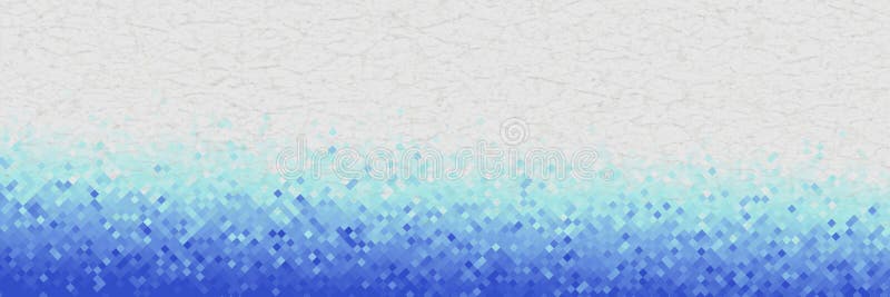 Abstract Gradient Blue Grey Panoramic Banner with Pixel Art or Cube ...