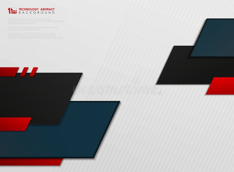 Abstract Gradient Blue and Red Tech Template Future on White Background ...