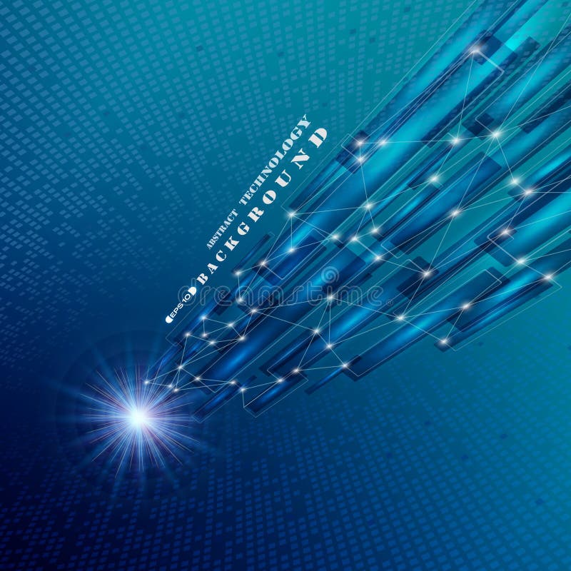 Abstract of Gradient Blue Technology Square Pattern Connect Geom Stock ...