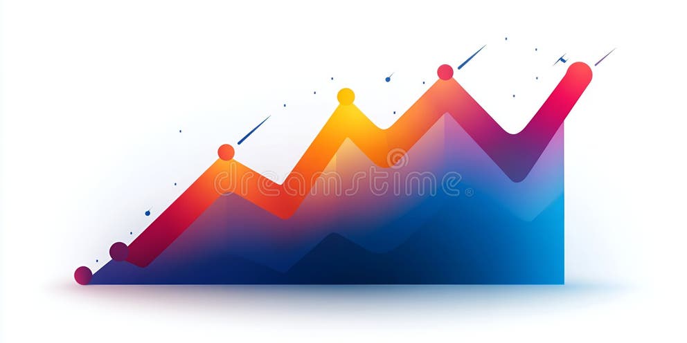 Abstract Gradient Chart Growth Success Business Data Visualization Red ...