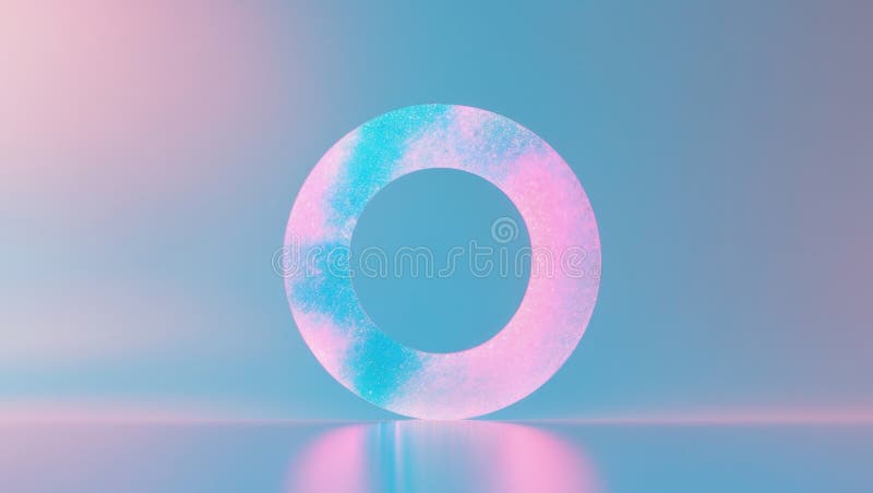 Abstract Gradient Circle with Holographic Texture in Blue and Pink Soft ...