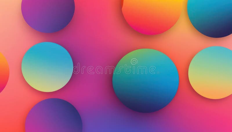 Abstract Gradient Circles with Vibrant Fades Stock Illustration ...