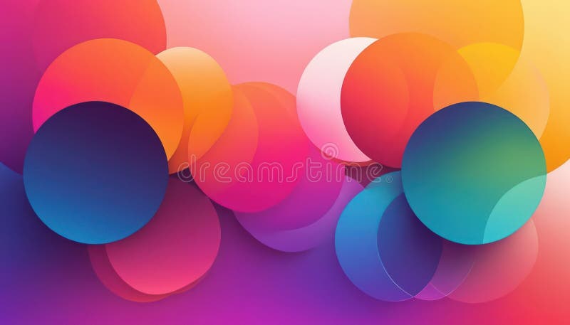 Abstract Gradient Circles with Vibrant Fades Stock Illustration ...
