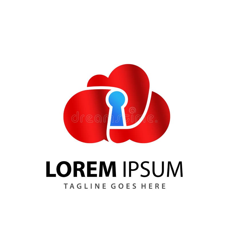 Abstract Gradient Cloud Key Logo Design Template Premium Vector Stock ...