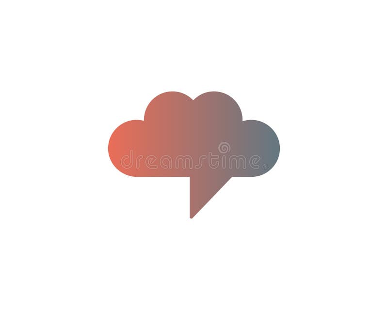 Abstract Gradient Cloud with Lightning, Speech Bubble Logo Design Concept. Creative Chat ...