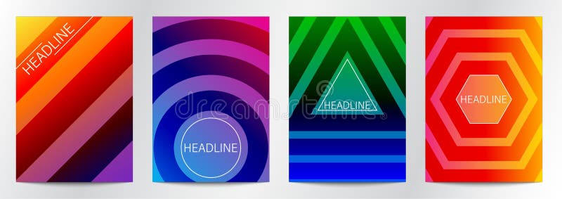 Abstract Gradient Color for Book Cover Brochure Poster Set Stock Vector ...