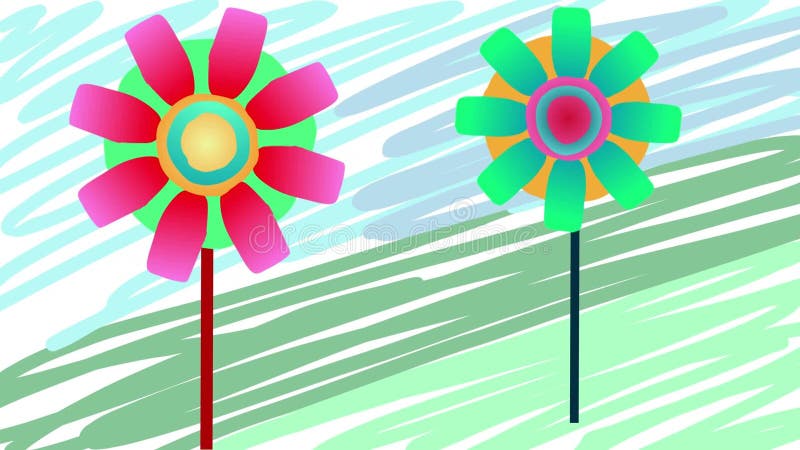 Abstract Gradient Color Flower Windmill Motion Graphic Stock Video ...